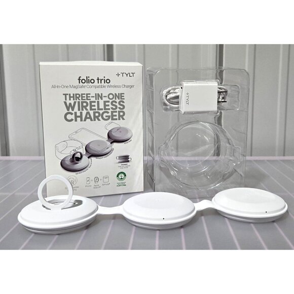 TYLT | Cell Phones & Accessories | Tylt Folio Trio 3 In Magsafe Compatible 15w White 3 Platform ...